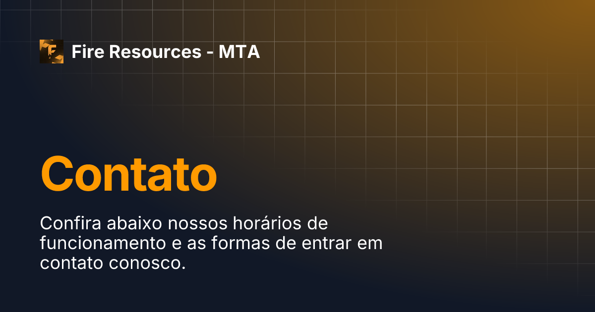 Contato | Fire Resources - MTA